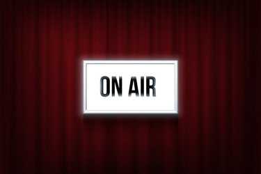On air broadcast radio neon sign Royalty Free Vector Image