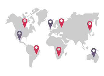 Earth planet with marks Royalty Free Vector Image