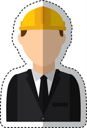 Engineer construction worker avatar Royalty Free Vector
