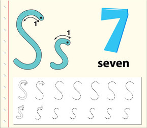 Number 7 Tracing Vector Images (over 130)