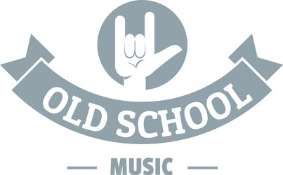 Old school logo simple gray style Royalty Free Vector Image