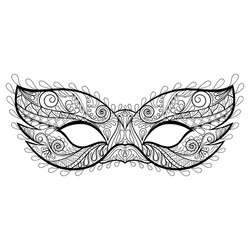 Decorative festive mask of mddi gras coloring Vector Image