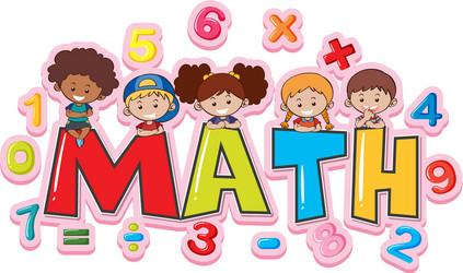 Font design for word math is fun with kids sliding