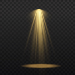 Spotlight projector light effect with yellow rays Vector Image