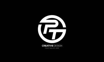 Creative letter p t g circle shape monogram logo Vector Image