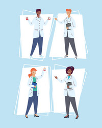 Laboratory workers couple Royalty Free Vector Image