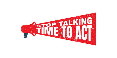 Megaphone conclusion rubber stamp graphic red Vector Image