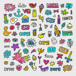 Set of patch designs Royalty Free Vector Image