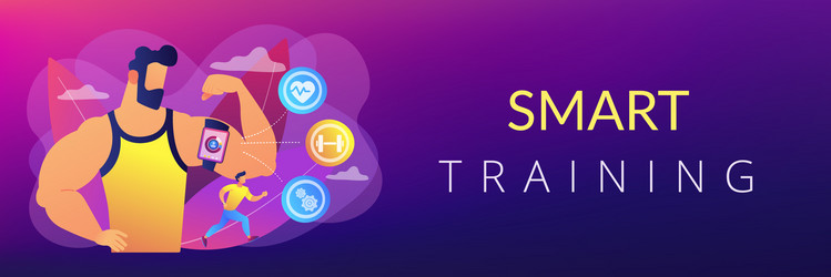Smart training concept banner header Royalty Free Vector