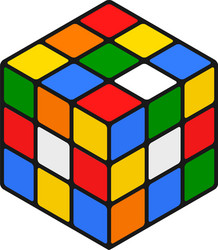 Rubiks cube puzzle icon Royalty Free Vector Image