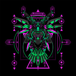 Cyber owl mascot logo for e-sport Royalty Free Vector Image