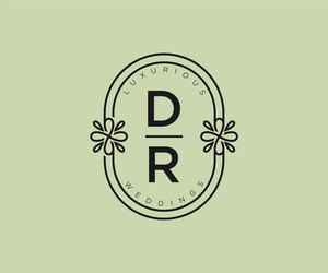 Dr initials letter wedding monogram logos Vector Image