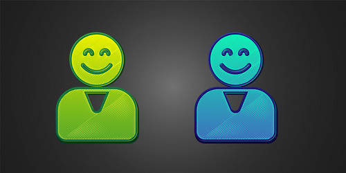 Green and blue angry customer icon isolated Vector Image