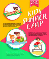 Summer camp invitation card with happy boy Vector Image