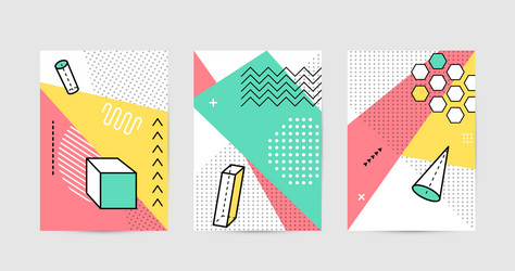 Collection of contemporary posters with sacks Vector Image