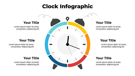 Time infographic clock circle diagram Royalty Free Vector
