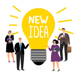 Cultivating idea team brainstorming new idea Vector Image