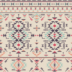 Seamless aztec pattern with geometric elements Vector Image