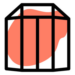 Multi-panel bay window with outward projection Vector Image