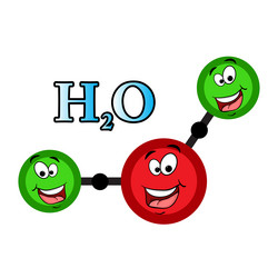 Water molecule structure atomic h2o Royalty Free Vector
