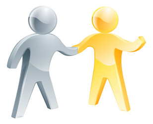 Handshake silver people Royalty Free Vector Image