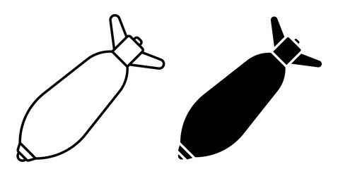 Pixel icon bomb mortar shell offensive weapon Vector Image