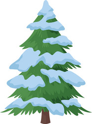 Pine tree covered with snow Royalty Free Vector Image