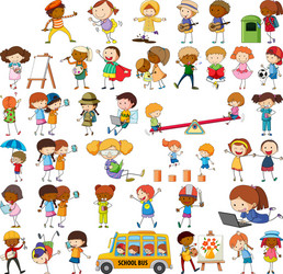 People characters collection cartoon set Vector Image