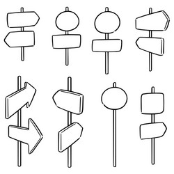 Set of direction post Royalty Free Vector Image