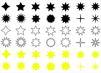 6 star shaped designs for children Royalty Free Vector Image