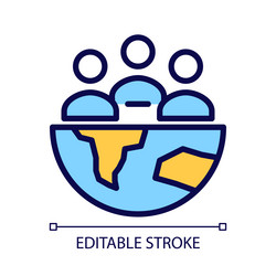 World population pixel perfect linear icon Vector Image