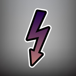 High voltage danger sign violet gradient Vector Image
