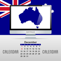 Calendar with map of countries Royalty Free Vector Image