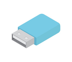 Blue usb flash drive Royalty Free Vector Image