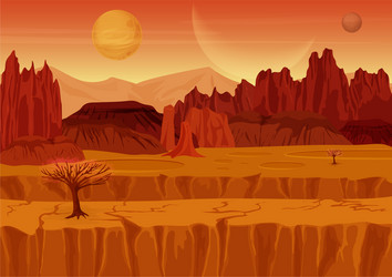 Space landscape with red Royalty Free Vector Image