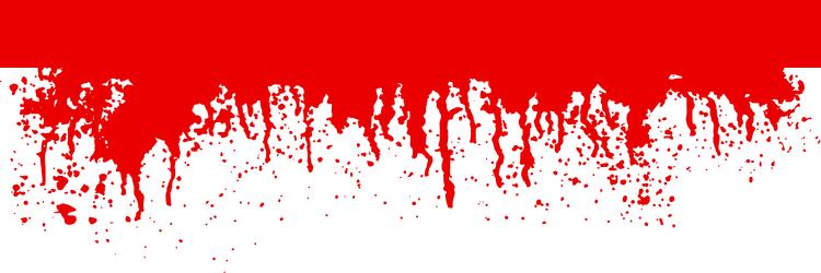 Red blood drip top border on white background Vector Image