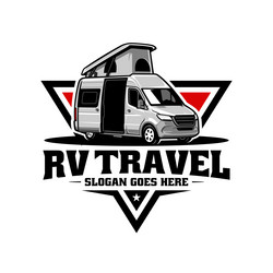 Rv camper car logo Royalty Free Vector Image - VectorStock