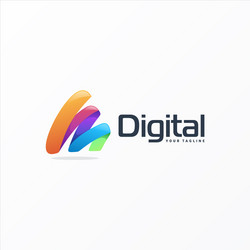 Letter m mega colorful logo design Royalty Free Vector Image