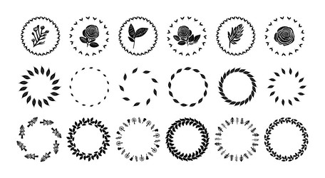 Collection of floral nordic decorative frames Vector Image
