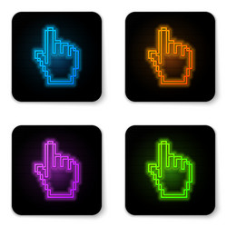 Glowing neon website on laptop screen icon Vector Image