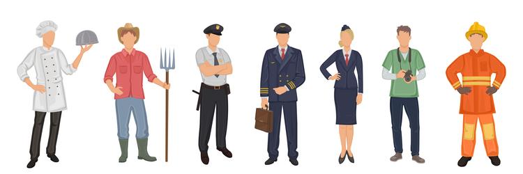 Set of 6 pcs people different professions Vector Image
