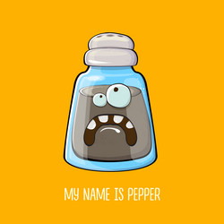 Cartoon pepper shaker with smiling faces Vector Image