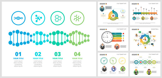Colorful diagrams set for presentation slide Vector Image