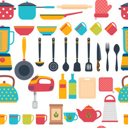 Seamless pattern with kitchen tools cooking Vector Image