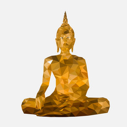 Buddha statue under the bodhi sacred fig Vector Image