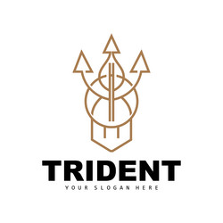 Trident logo magic spear of poseidon neptune Vector Image