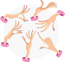 Woman hands and arms expressions Royalty Free Vector Image