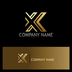 X initial gold logo Royalty Free Vector Image - VectorStock