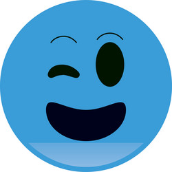 Happy wink emoticon icon Royalty Free Vector Image