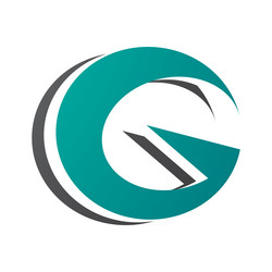Magenta and black thin round letter g icon Vector Image